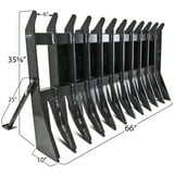 Titan Attachments Skid Steer Root Rake Attachment 66in Wide, Universal Quick Tach Hookup, Root ...