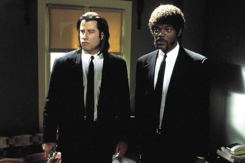 Pulp Fiction Samuel L Jackson John Travolta cool in black suits 24X36 ...