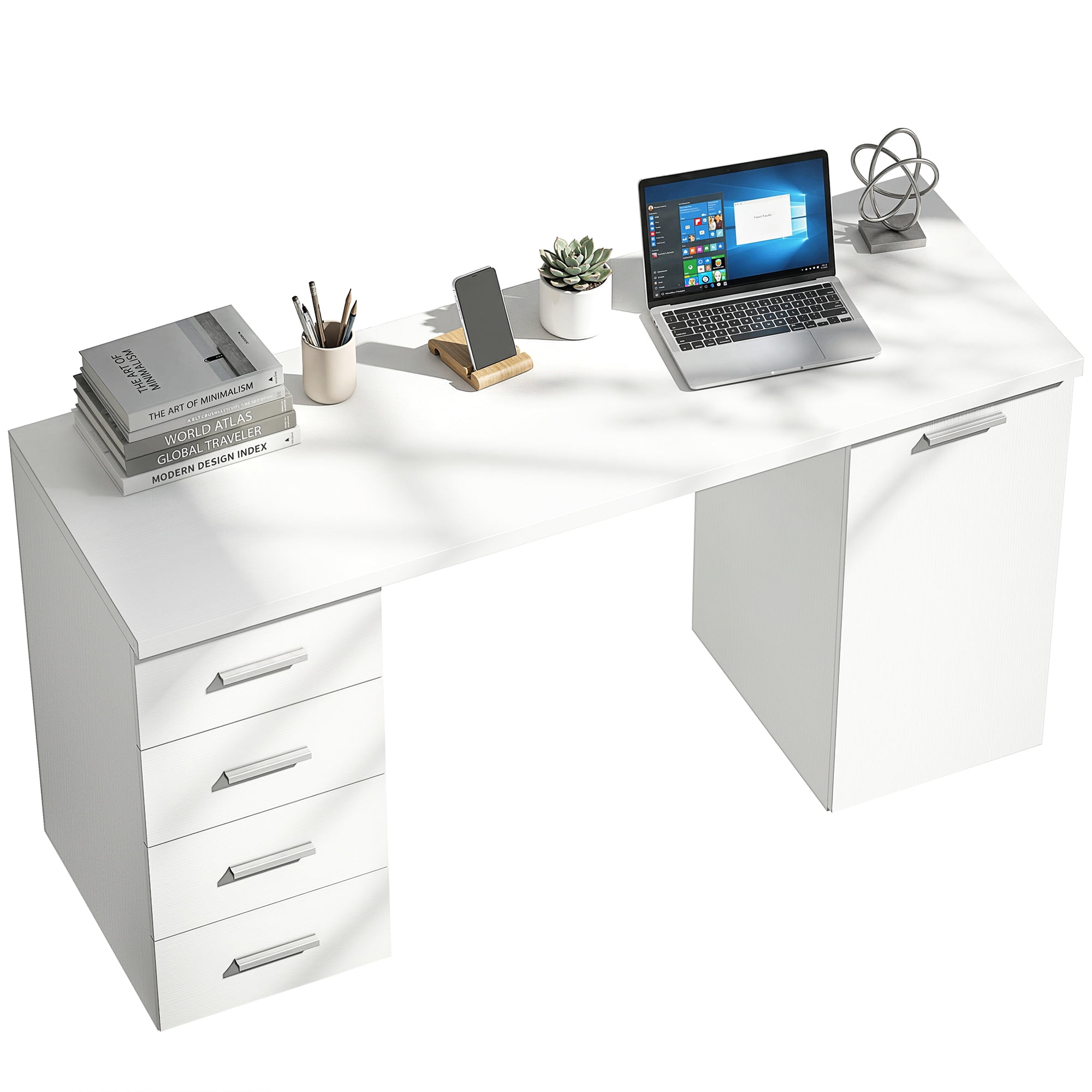 Click here for Homcom140 Cm Computer Desk With Drawers And Cabine... prices