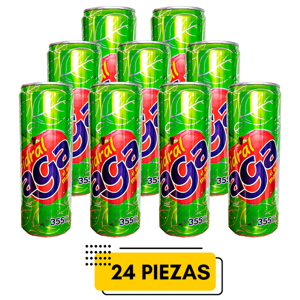Soda De Manzana Sidral Aga Lata 355ml Original 24 Píezas caja completa Aga Manzana | Walmart en ...