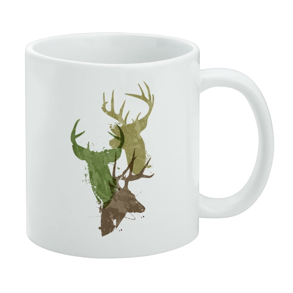 Deer Heads Trio Design Hunting Hunter Camouflage White Mug - Walmart.com