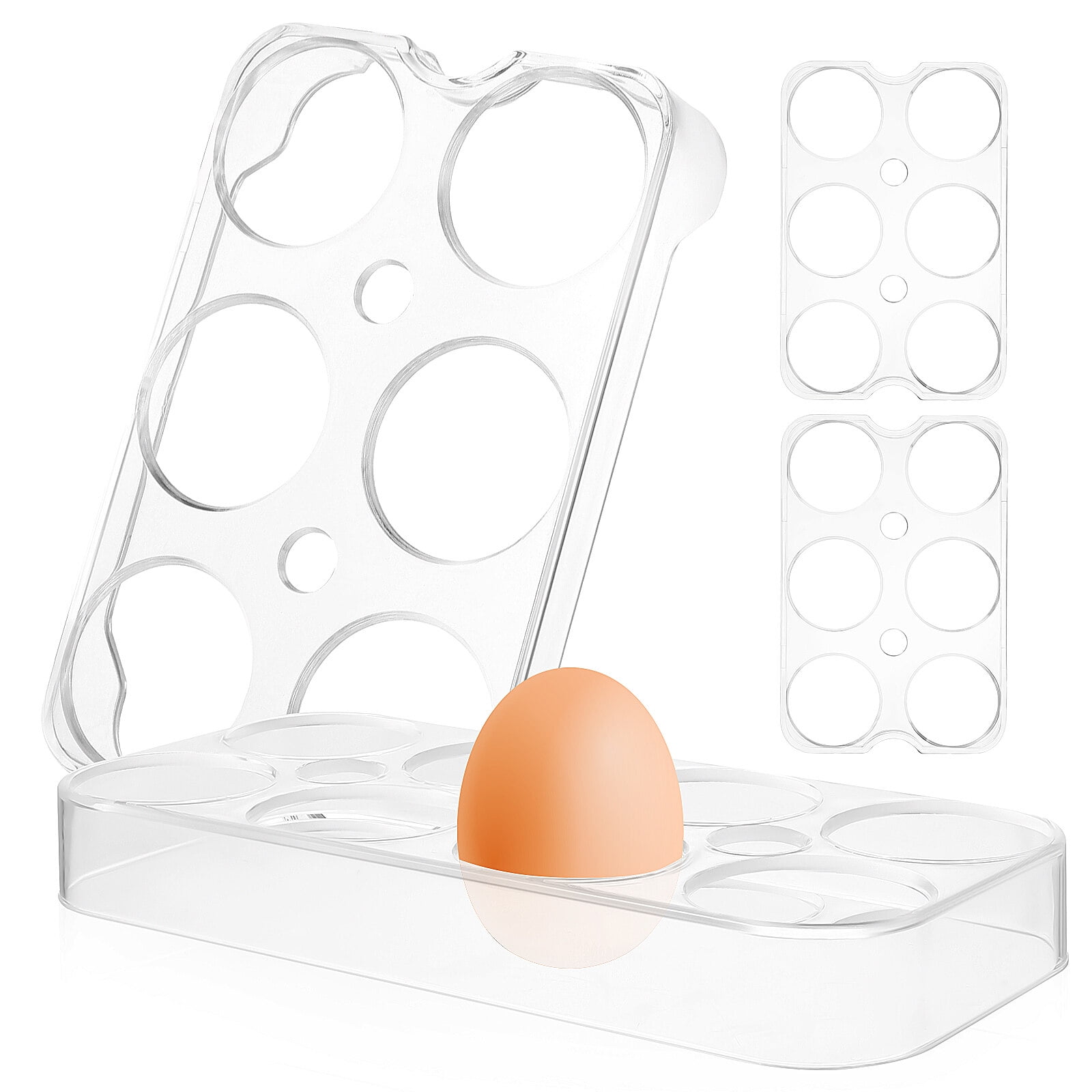 4 Pcs Refrigerator Egg Trays Transparent Egg Holders Plastic Egg Racks ...