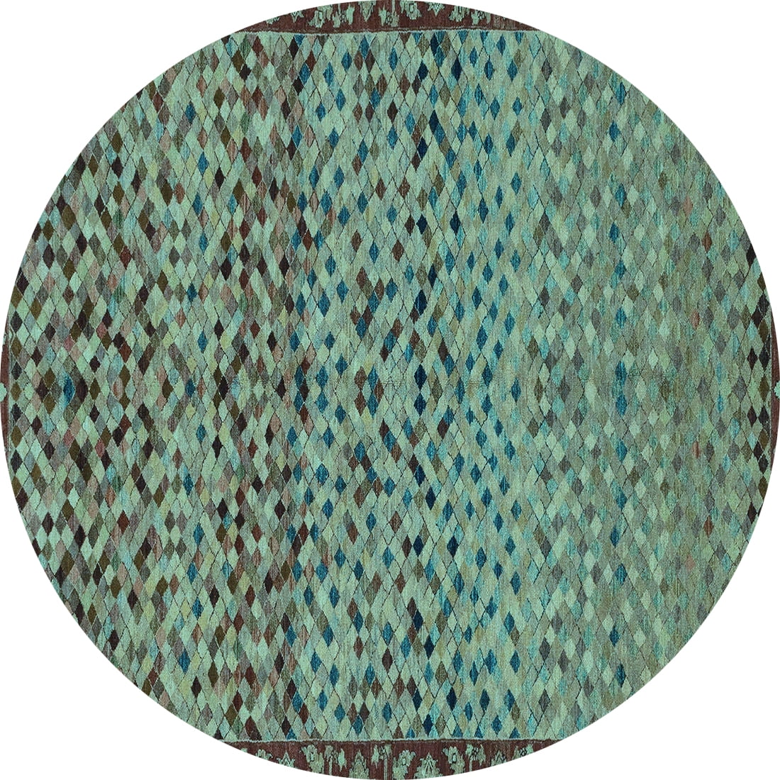 Ahgly Company Indoor Round Abstract Light Blue Modern Area Rugs, 7 ...