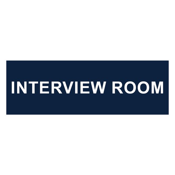 Basic Interview Room Sign (Navy Blue / White) - Medium - Walmart.com