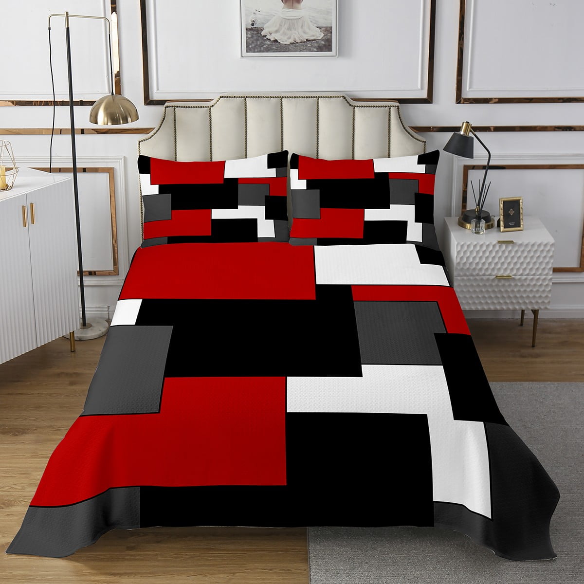 Click here for Erosebridal Modern Abstract Coverlet Set Queen  Sq... prices
