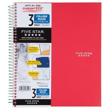 Five Star Advance Notebook, 1 Subject, College Ruled, Assorted, 6 Pack ...
