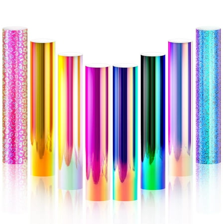 HomeMall Holographic Opal Adhesive Vinyl Sheets for Cricut,Permanent ...