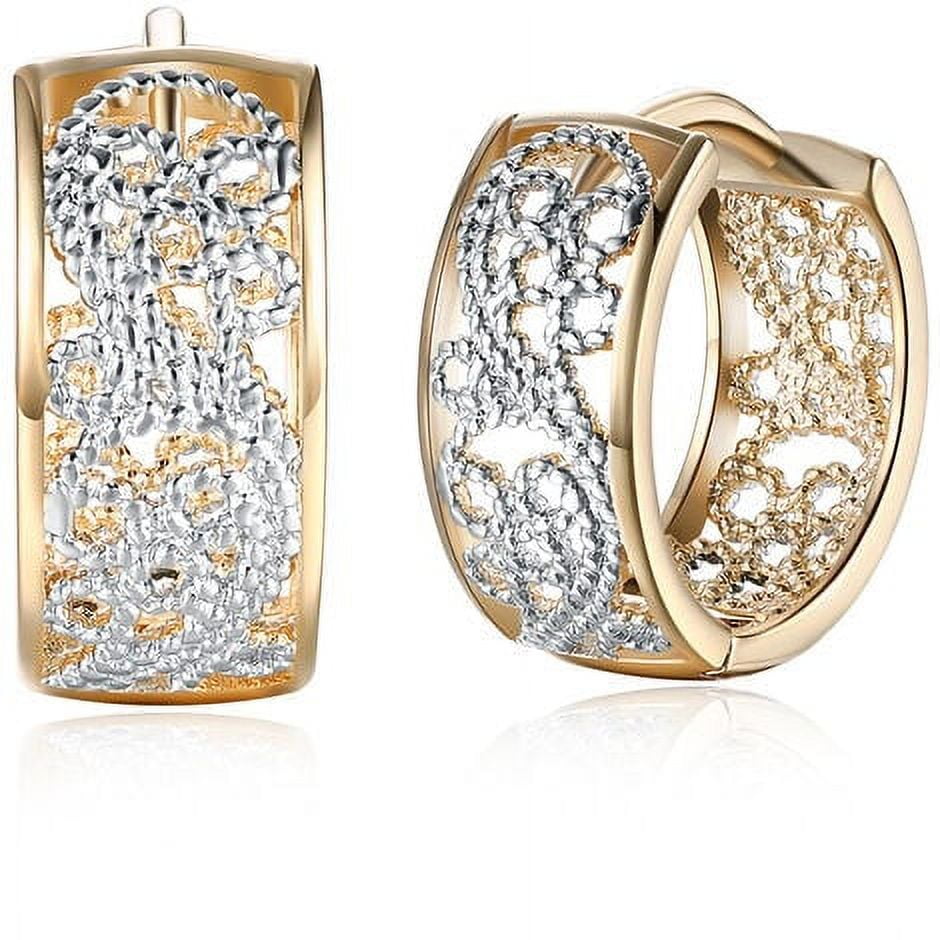 Click here for Woeilo Y Dainty 14k Gold Silver Large Filigree Sma... prices