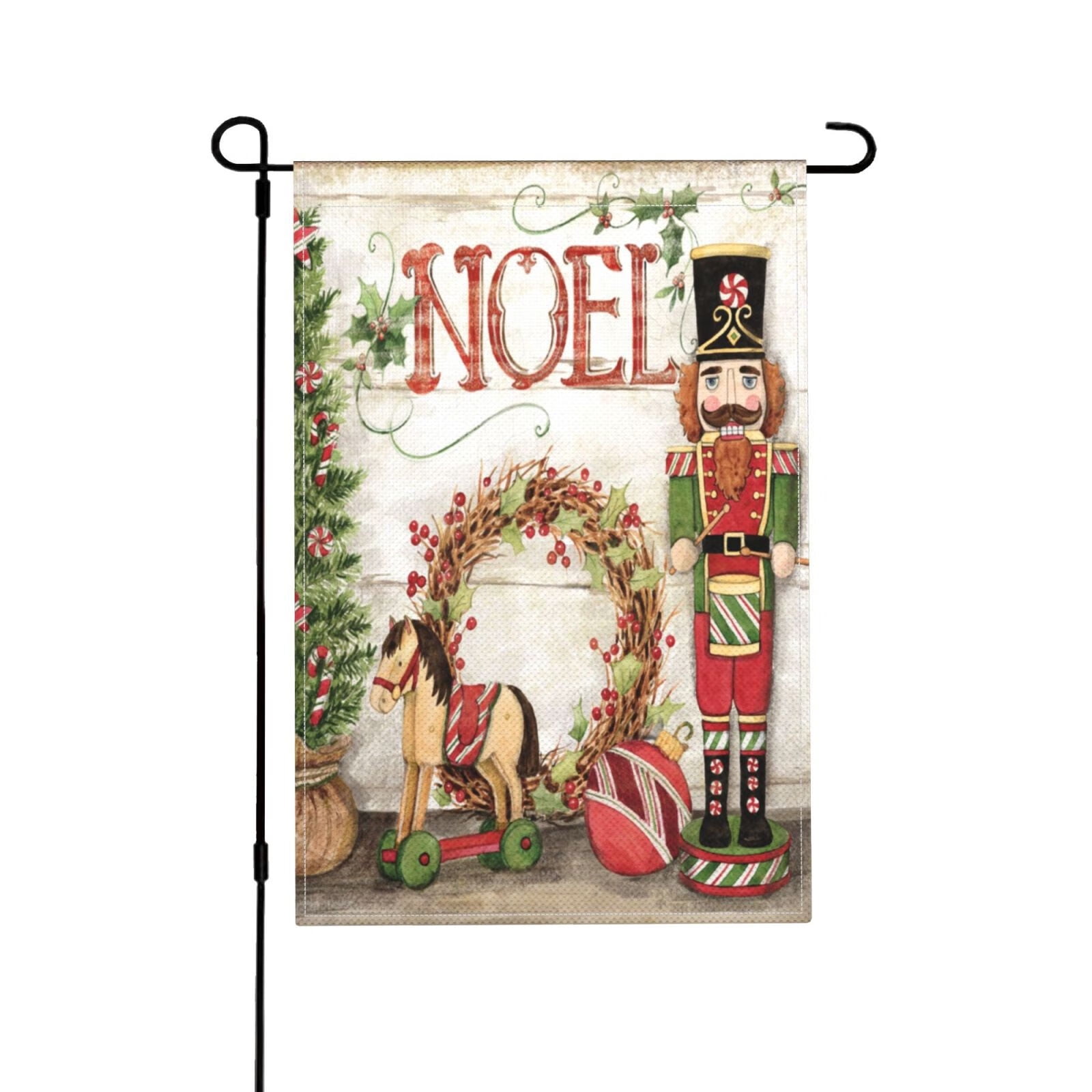 Nutcracker Soldier Garden Flag Noel Xmas Garden Flag Xmas Tree Double ...