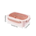 1200ml Stackable Bento Lunch Box, 3 Compartment Microwavable Student ...