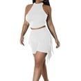 Aellinatey Two Piece Sets for Women Workout Set Top Crop Fringe Shorts ...