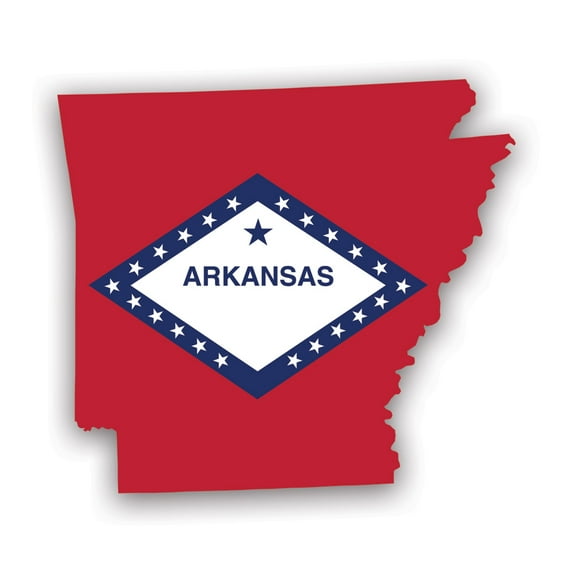 Arkansas State Shaped Flag Sticker Decal - Self Adhesive Vinyl ...