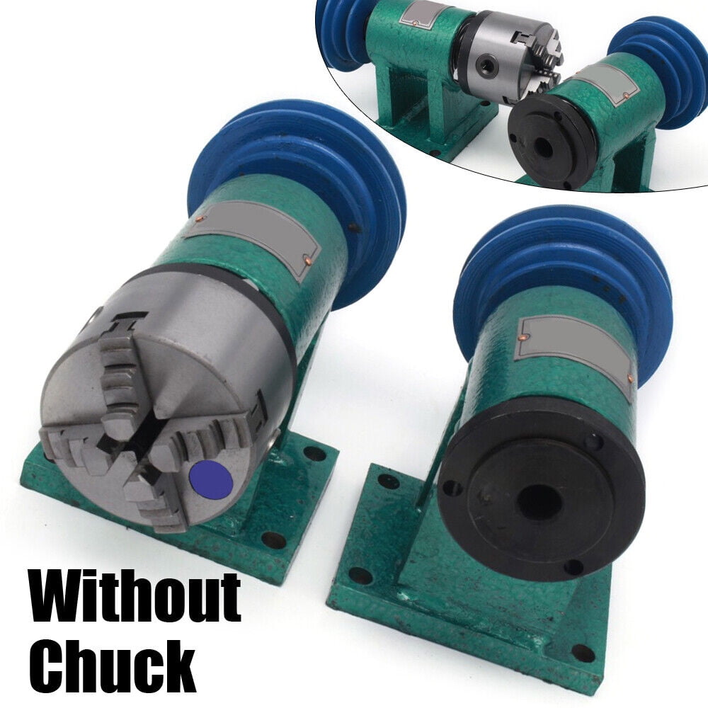 Miumaeov Industrial Metal Cnc Woodworking Lathe Spindle 4 Jaw 80mm Chuck Belt Pulley Drive