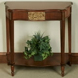 Sarantino Wooden Console Table Natural Cherry with Aged Gold Details 34 ...