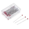 100 Piece Red White Sewing Pins Ball Glass Head Pins Straight Quilting ...