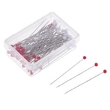 100 Piece Red White Sewing Pins Ball Glass Head Pins Straight Quilting ...