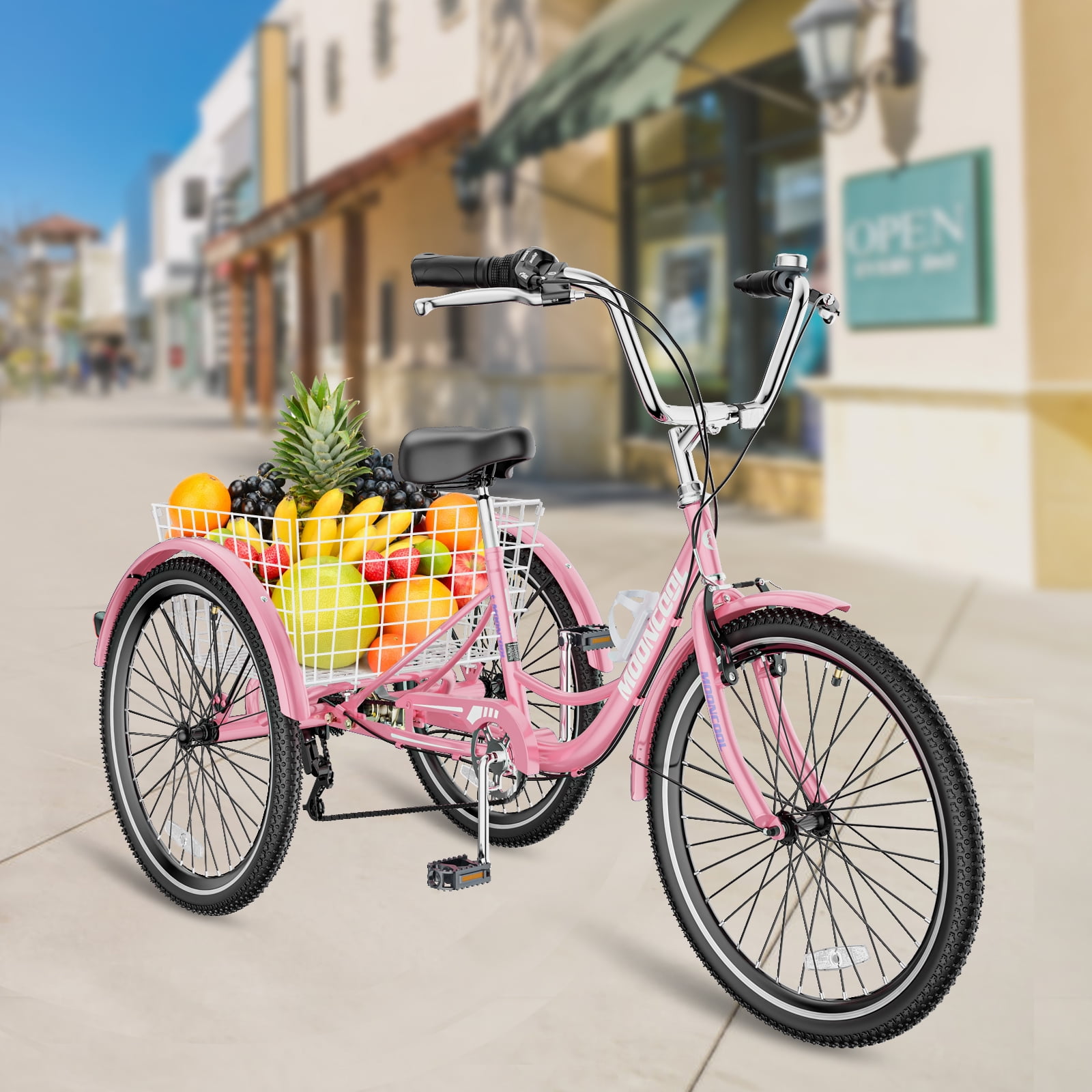 Mooncool Adult Tricycle 24inch 7 Speed, Three Wheel Bicycle for Adult ...