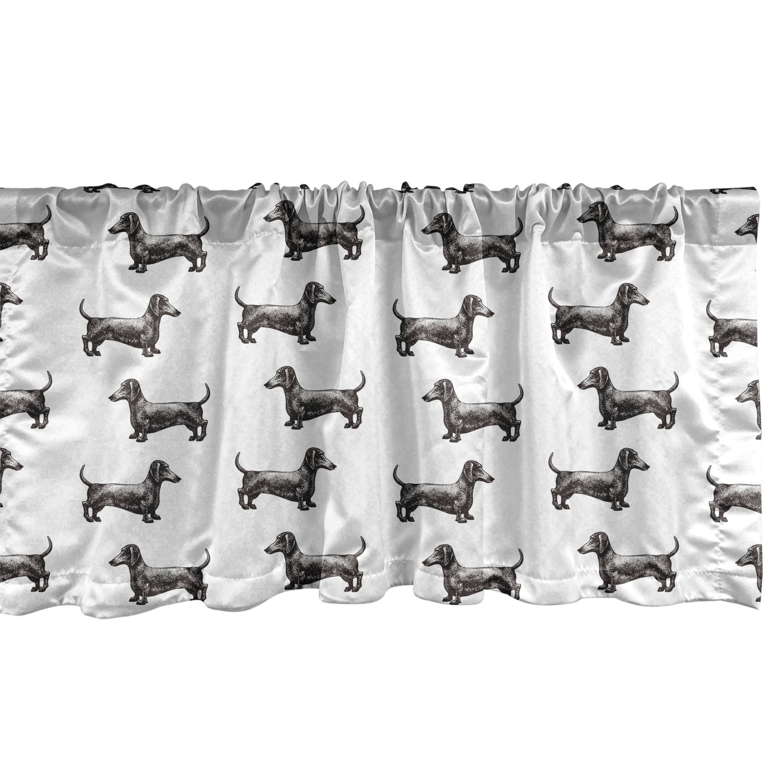 Dachshund Window Valance Pack of 2, Pattern Lines with Sausage Dog ...