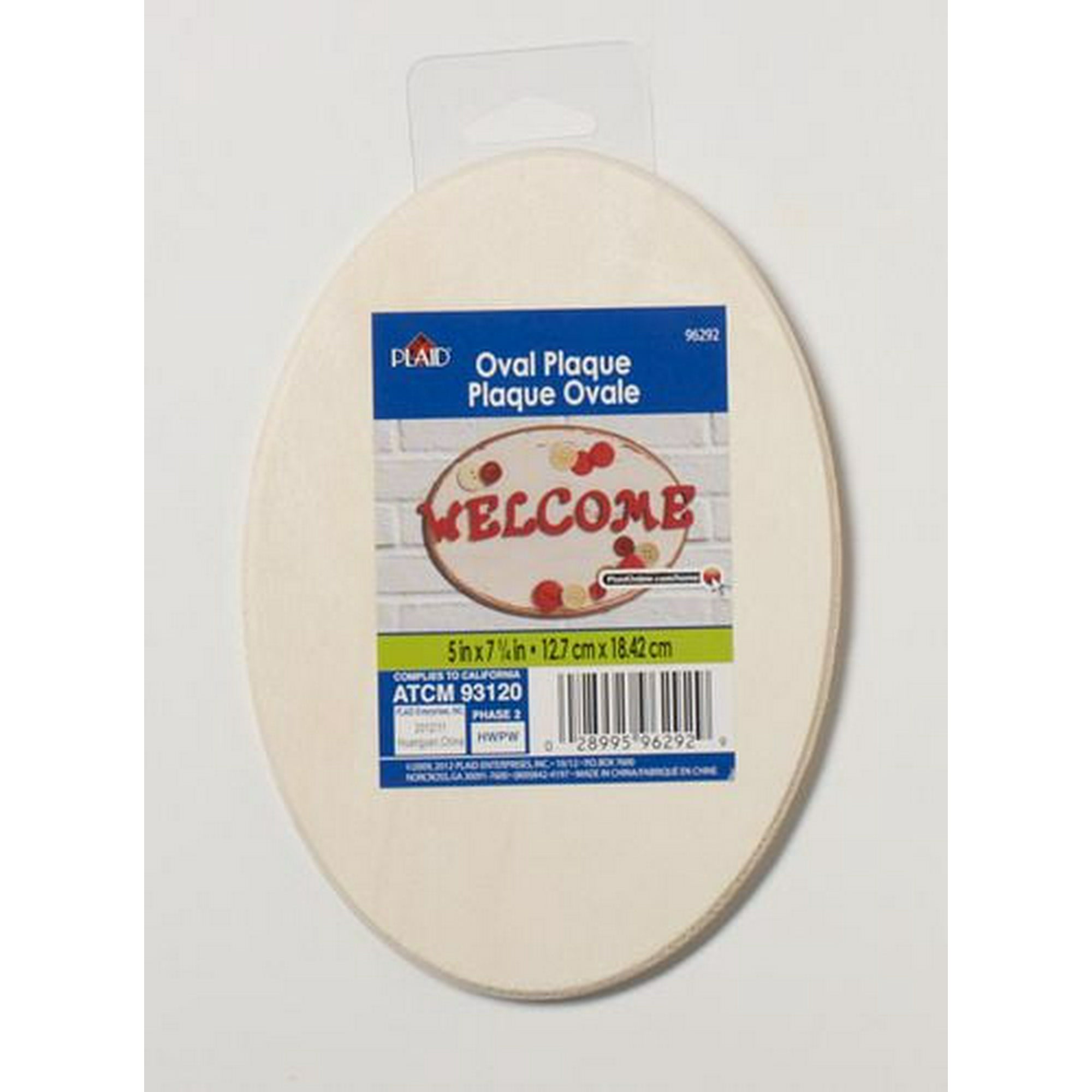 Click here for Plaid Wood Surfaces Oval Plaque  1 Piece  5 X 7.25... prices