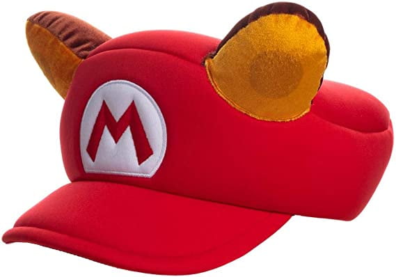 The Super Mario Video Game Raccoon Red Cosplay hat with ears - Walmart.com