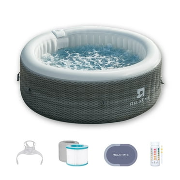 RELXTIME 4-6 Person Inflatable Hot Tub Pool Round Portable Outdoor Spa ...