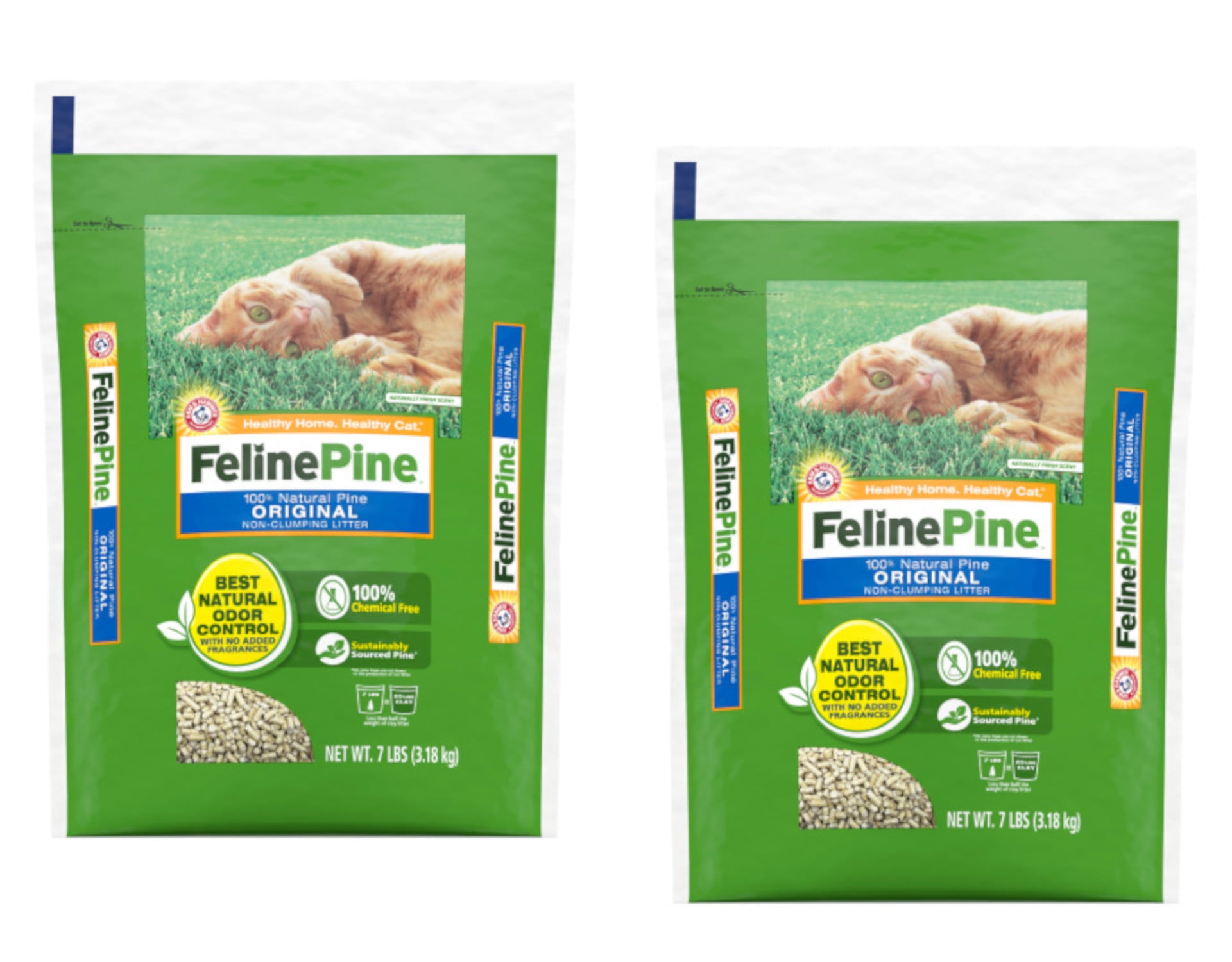 Arm & Hammer Feline Pine 100% Natural Original Non-Clumping Cat Litter ...