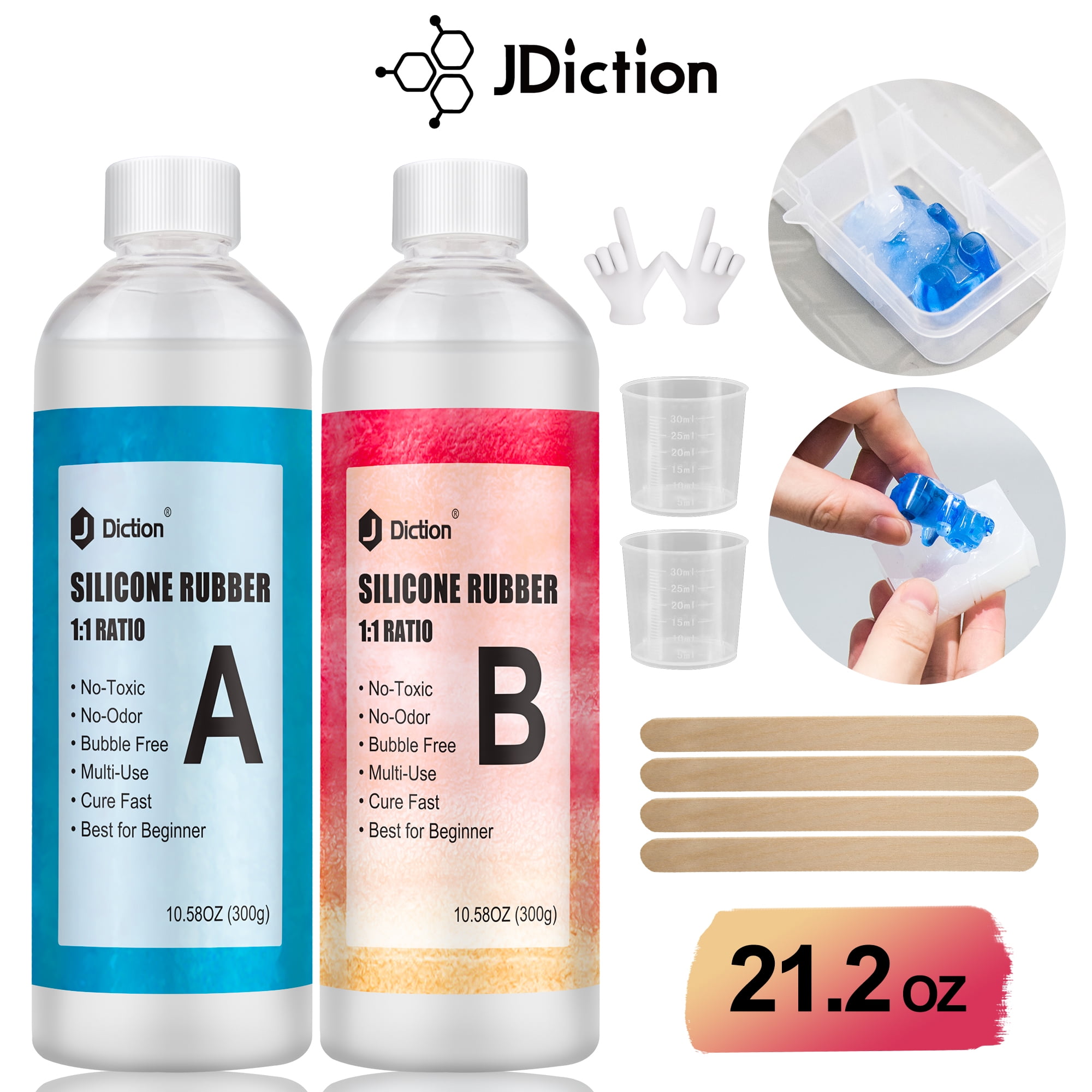 JDiction Mold Maker 21.2oz, Liquid Silicone Rubber Mold Making Kit for ...