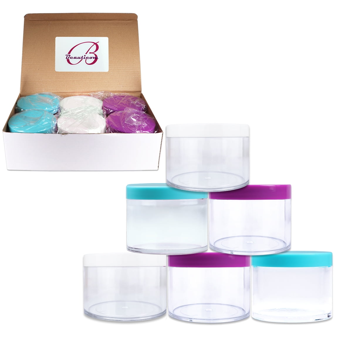 120G/120ML 4 Oz High Quality Plastic Cosmetic Sample Jars with Assorted ...