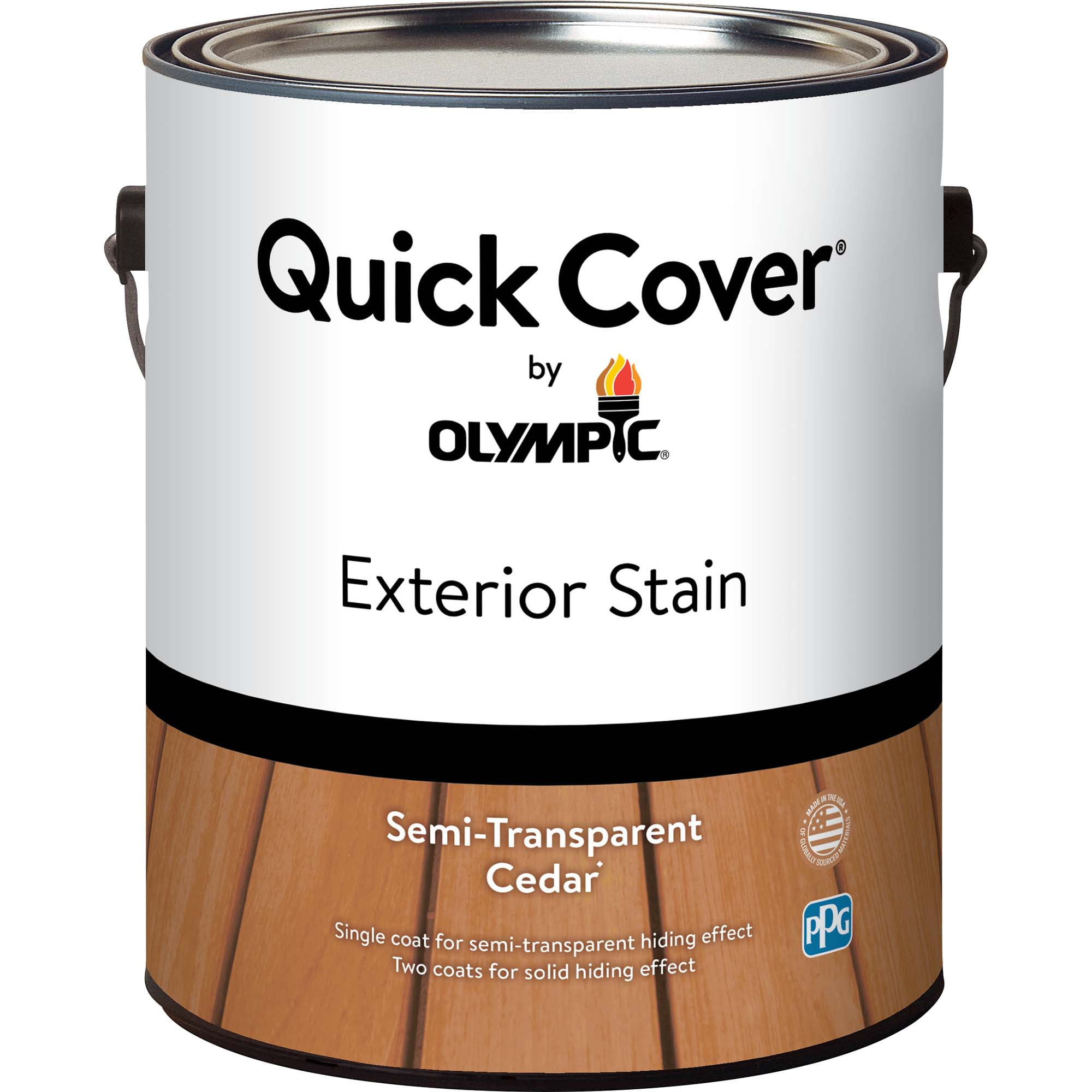 Olympic Quick Cover Interior/Exterior Wood Stain, Cedar, 1 Gallon ...