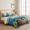 King Quilt Bedding Set Underwater World Dolphins Seagulls Breathable ...