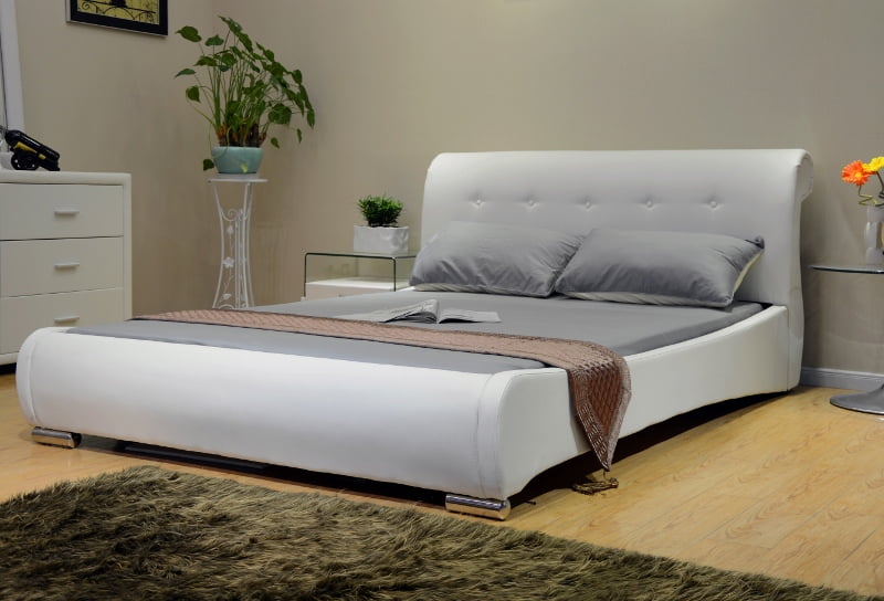 Greatime B1048 Modern Platform Bed, Queen, White - Walmart.com