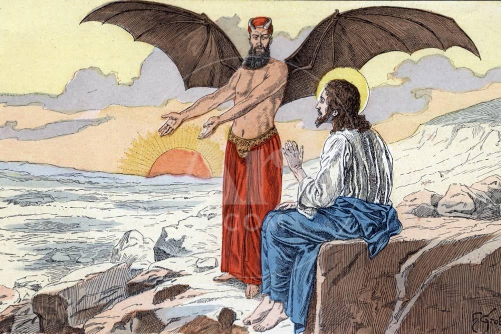 Temptation of Christ by Henri Grobet, Figurative Unframed Photographic ...