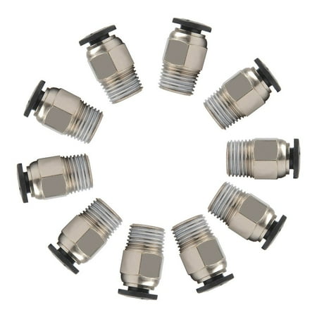 Xizioo 10 Pieces Pneumatic Connector PC4-M10, 4mm Pneumatic Fitting for ...