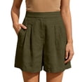 BADHUB Womens Shorts with Pockets High Waisted Dressy Casual Bermuda ...