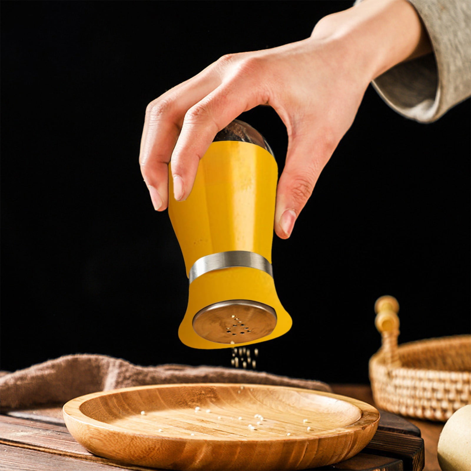 Click here for Glass Condiments 2pcs Yellow Stainless Steel Seaso... prices