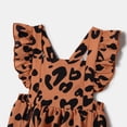 PatPat Family Matching Dresses Brown Toddler Girl 2T Mommy and Me Allover Leopard Print Bow Side ...
