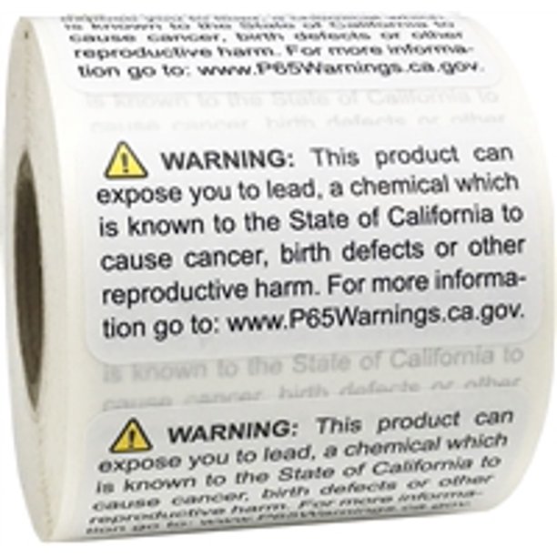California Proposition 65 Contains Lead Warning Labels 1 x 2 inch 500 ...
