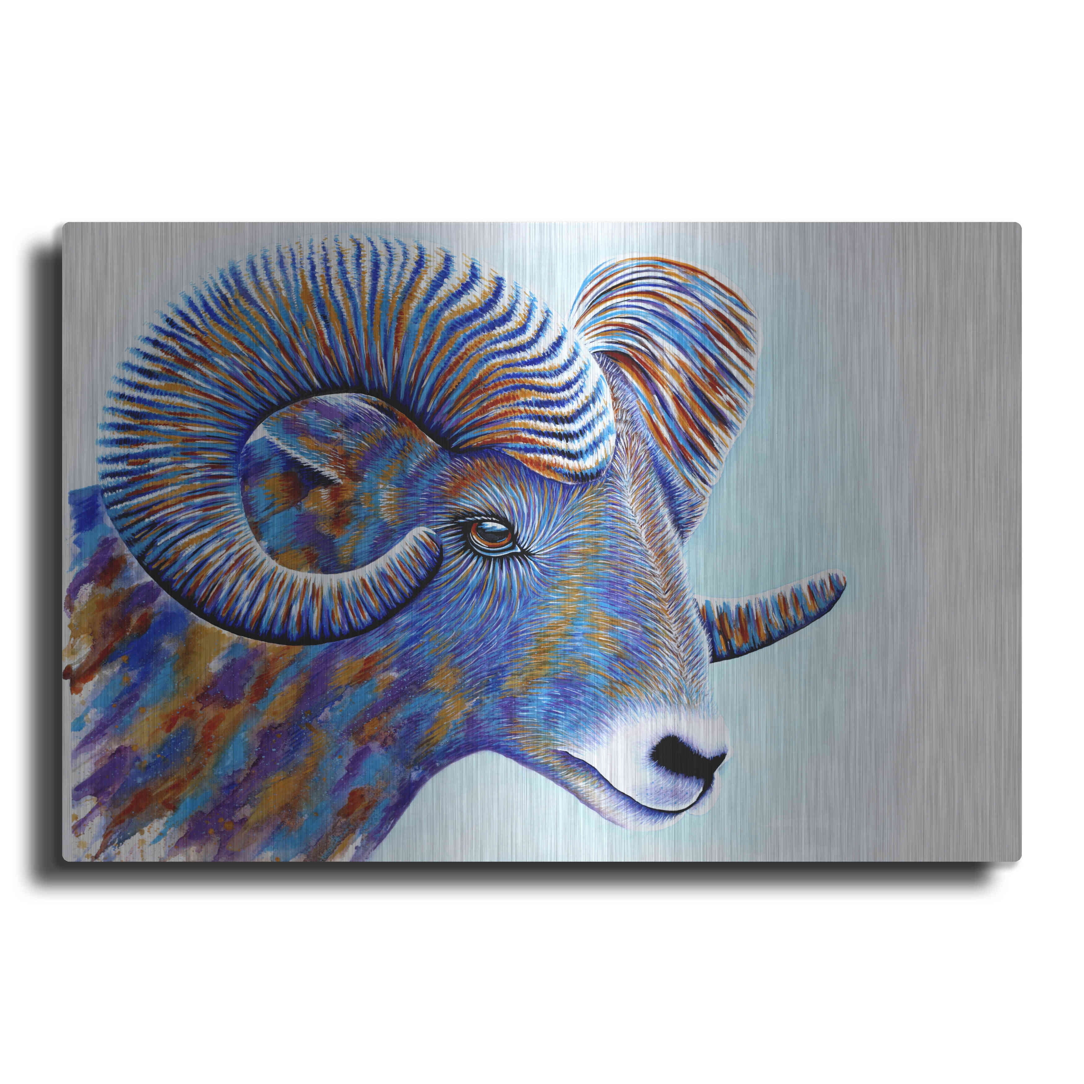 Luxe Metal Art 'Ram' by Michelle Faber, Metal Wall Art, 36"x24 ...
