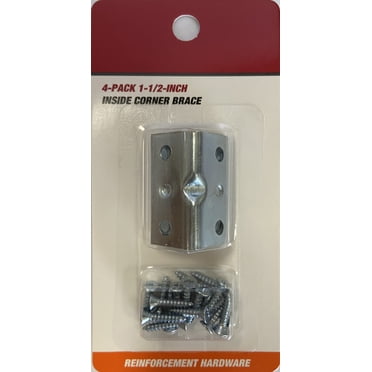 1-1/2 in. x 1-1/2 in. Inside Corner Brace, Steel, Zinc Plated (4 Pack ...