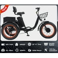 NOMIGO Electric Tricycle, 7 Speed 3 Wheel Electric Bicycle with 48V 15Ah Lithium Battery, Max ...