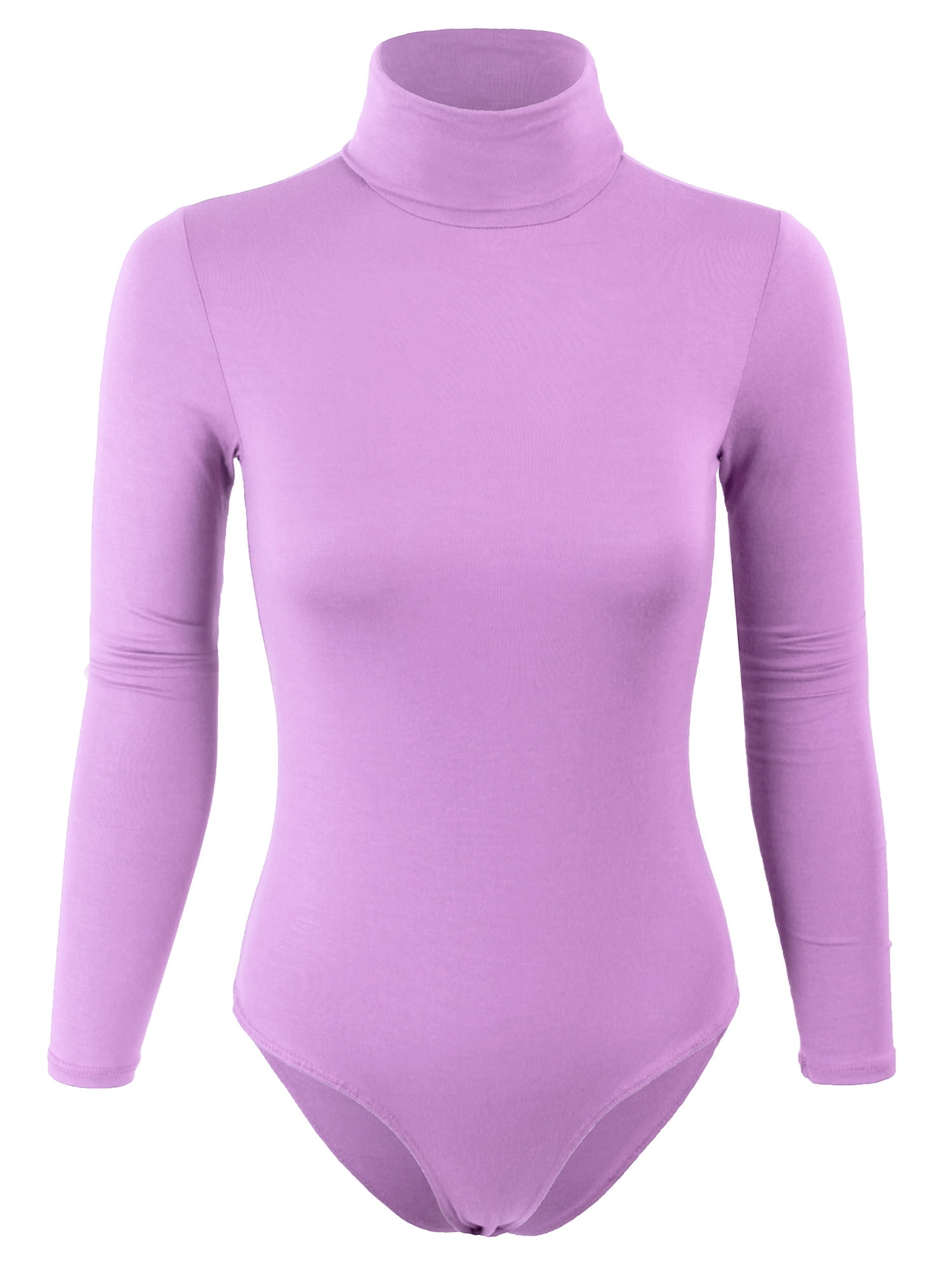 Kogmo Womens Turtleneck Bodysuit With Snap Button Closure