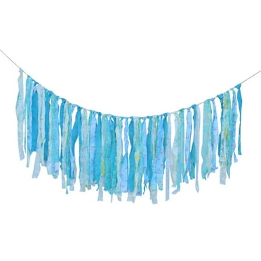 Mermaid Blue Purple Clear Rainbow Cello Tassel Garland Banner Party ...