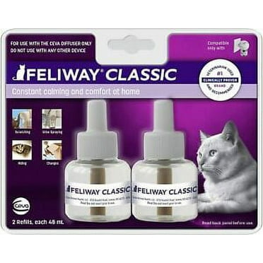 SENTRY Portable Calming Pheromone Diffuser Pack for Cats, Helps Reduce ...