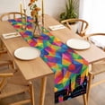 Abstract Cotton Linen Table Runner Colorful Patchwork Geometric Modern ...