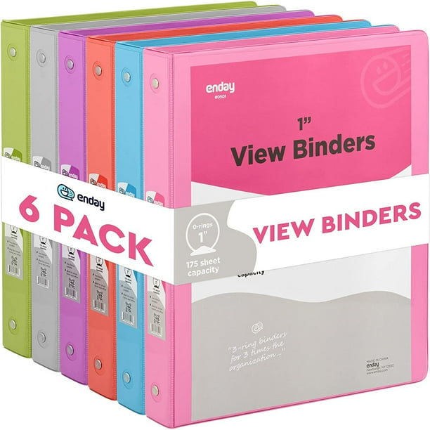 Enday 1 Inch Binder 3 Ring Binders with Pockets for Home, Office ...