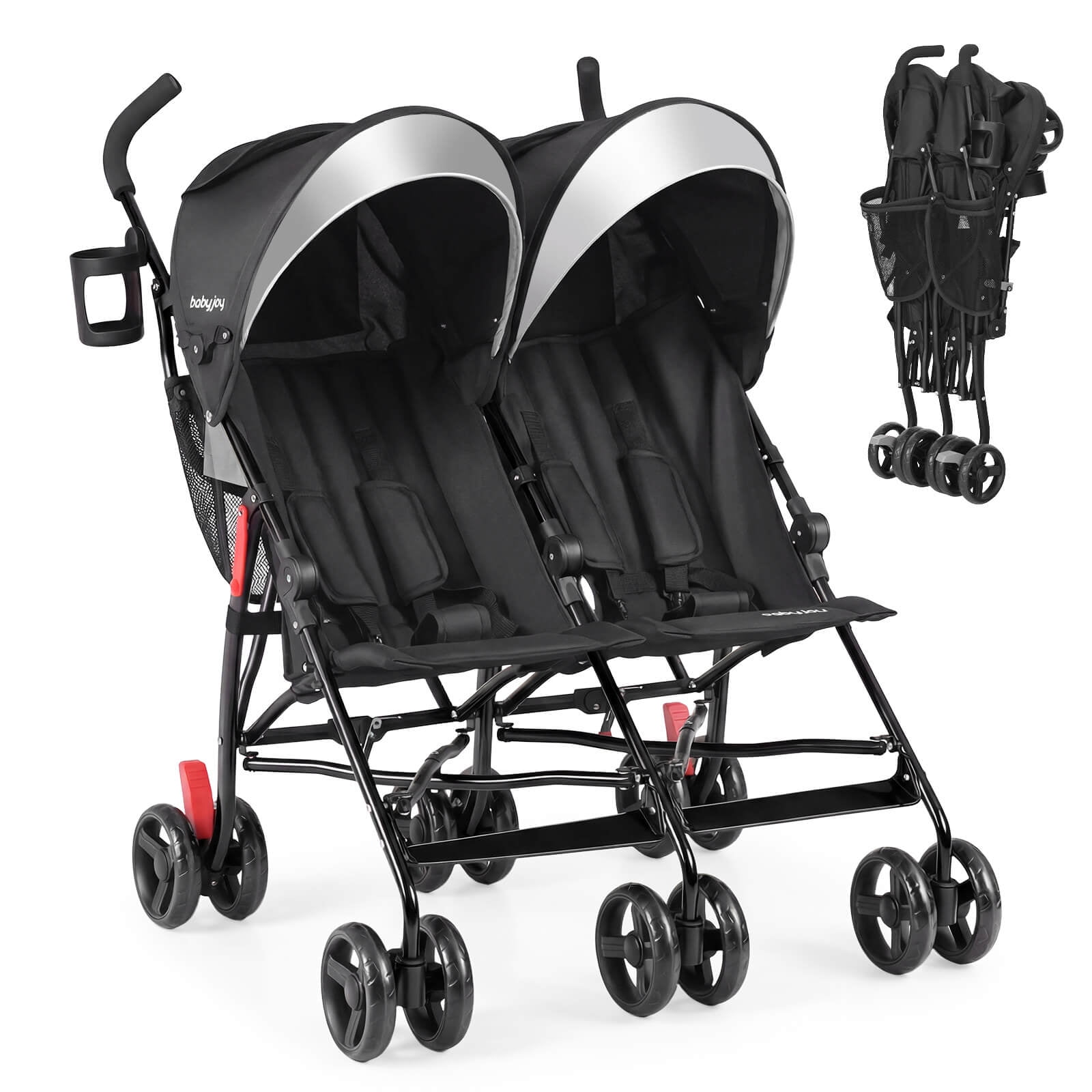 Click here for Costway Babyjoy Foldable Twin Double Stroller Kids... prices