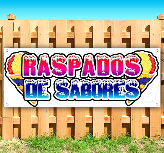 Raspados De Sabores 13 oz Vinyl Banner With Metal Grommets - Walmart.com