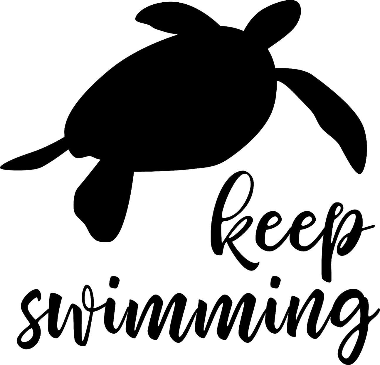 Keep Swimming Sea Turtle Cute Love Keep Going Wall Decals for Walls ...