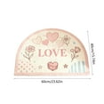 Half Round Door Mat Soft Non Slip Semi Circle Bath Rug,Valentines Day ...
