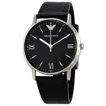Emporio Armani Men's AR11096 Silver Leather Japanese Quartz Dress Watch ...